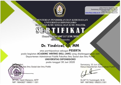 21 Yindrizal Sertifikat AWS - Document Repository Universitas Andalas